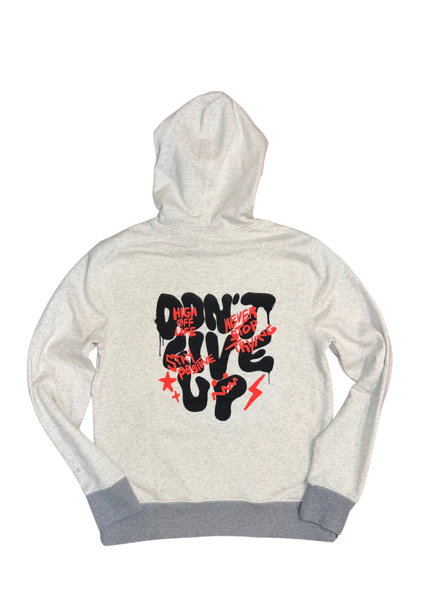 Don't Give Up | High Off Life Hoodie (Oatmeal Heather Grey & Oxford He ...